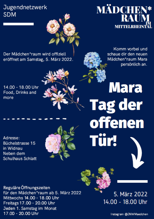 Tag der offenen Tür! Mädchen*raum MARA – Jugendnetzwerk SDM